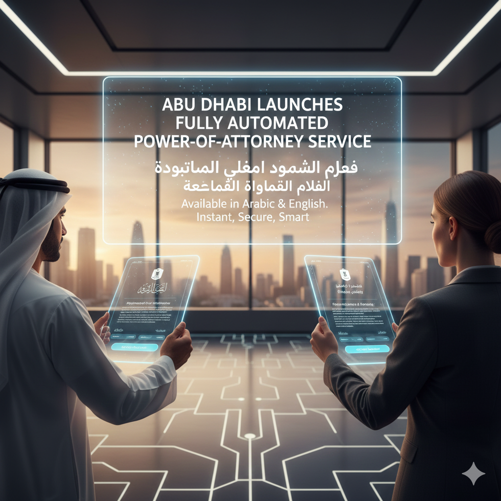أبوظبي تُطلق خدمة التوكيلات القانونية الآلية بالكامل باللغتين العربية ...